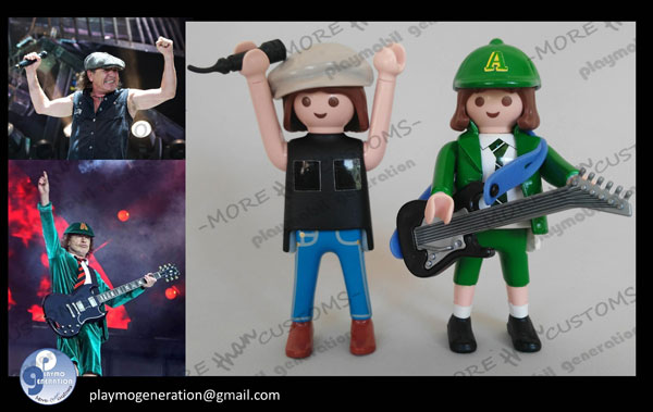 AC DC - BRIAN JOHNSON + ANGUS YOUNG - Custom Playmobil